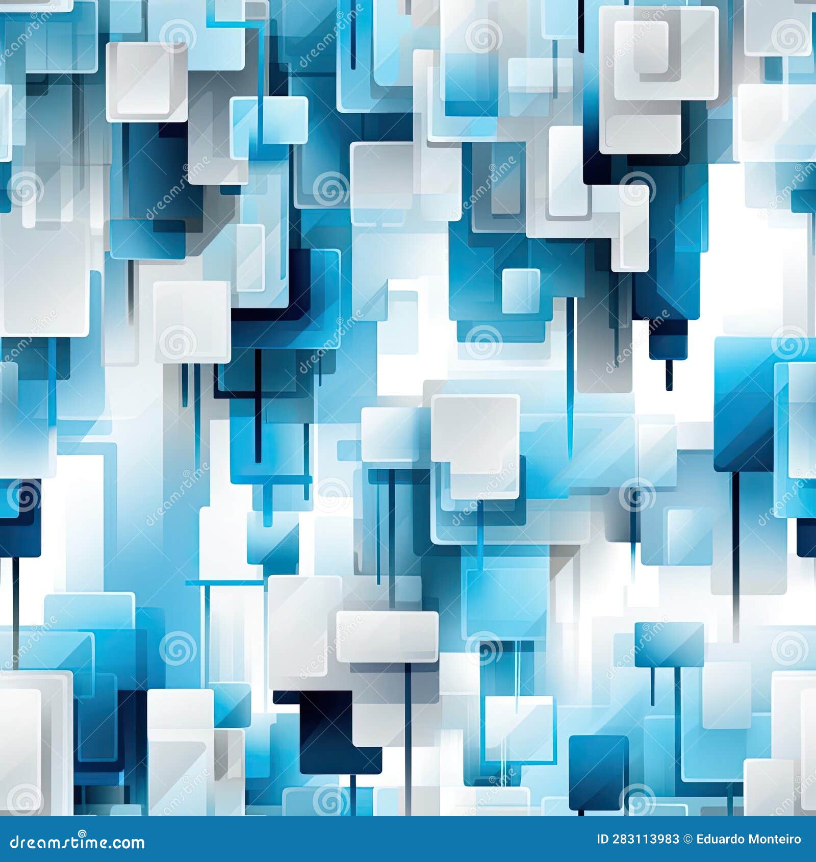Abstract Design with Blue and White Squares (tiled) Stock Illustration ...