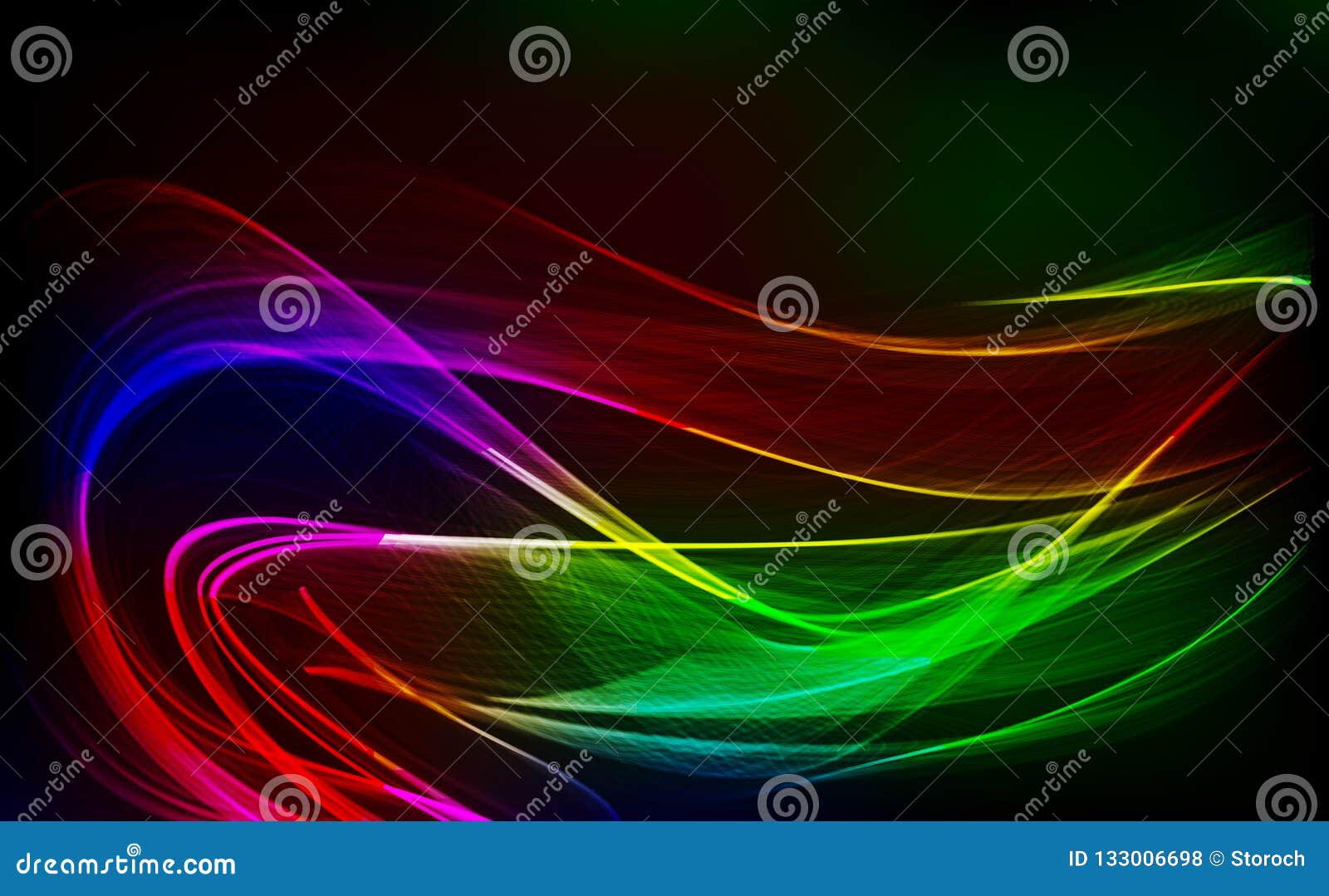 Abstract Design-bright Wave Isolated on Dark Background Stock Vector ...