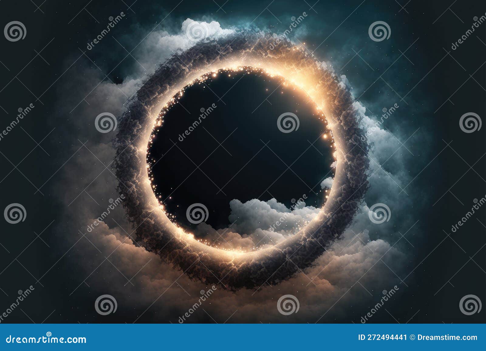 Abstract Design of Circle Shape Clouds with Dying Colorful Particles ...