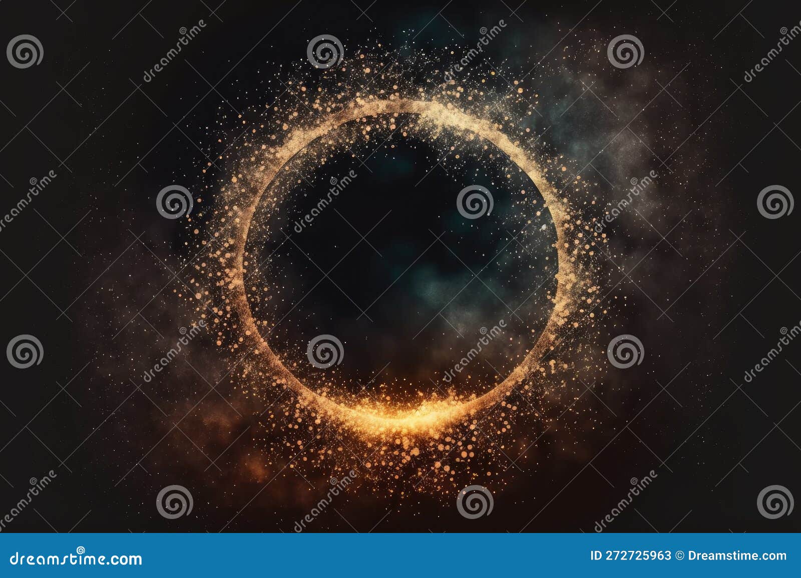 Abstract Design of Circle Shape Clouds with Dying Colorful Particles ...