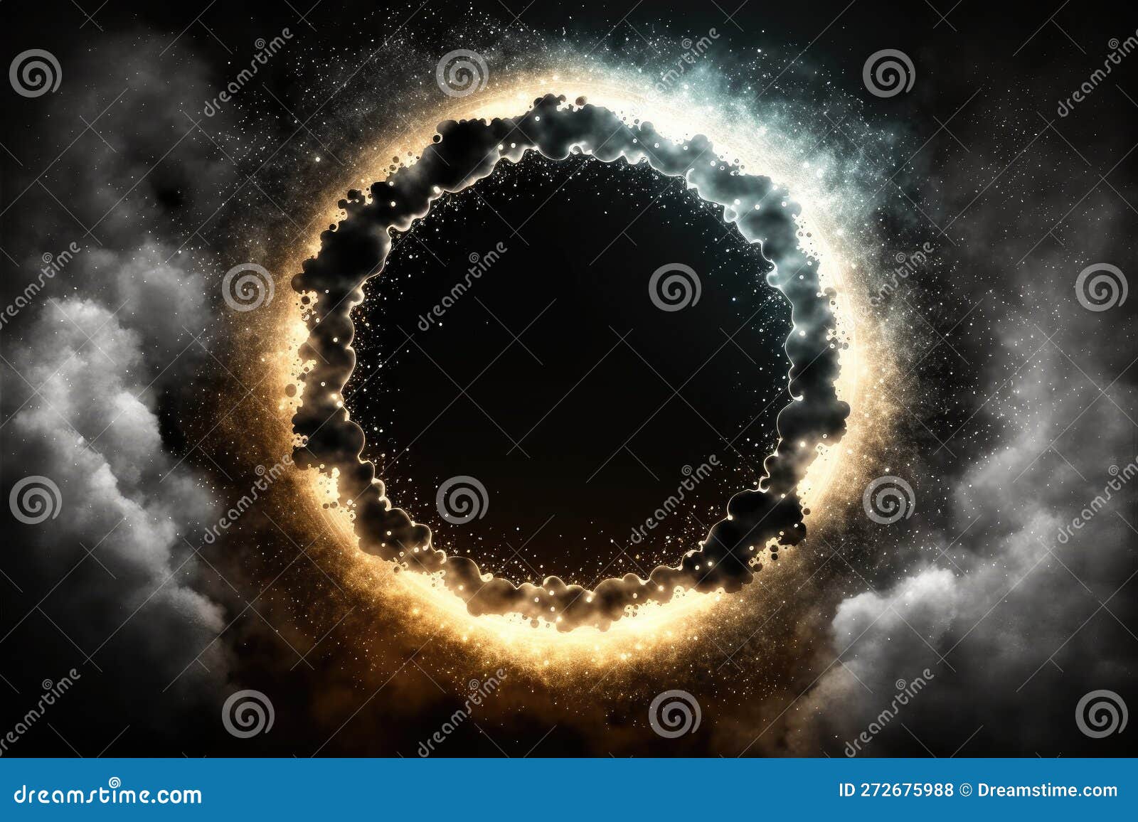 Abstract Design of Circle Shape Clouds with Dying Colorful Particles ...