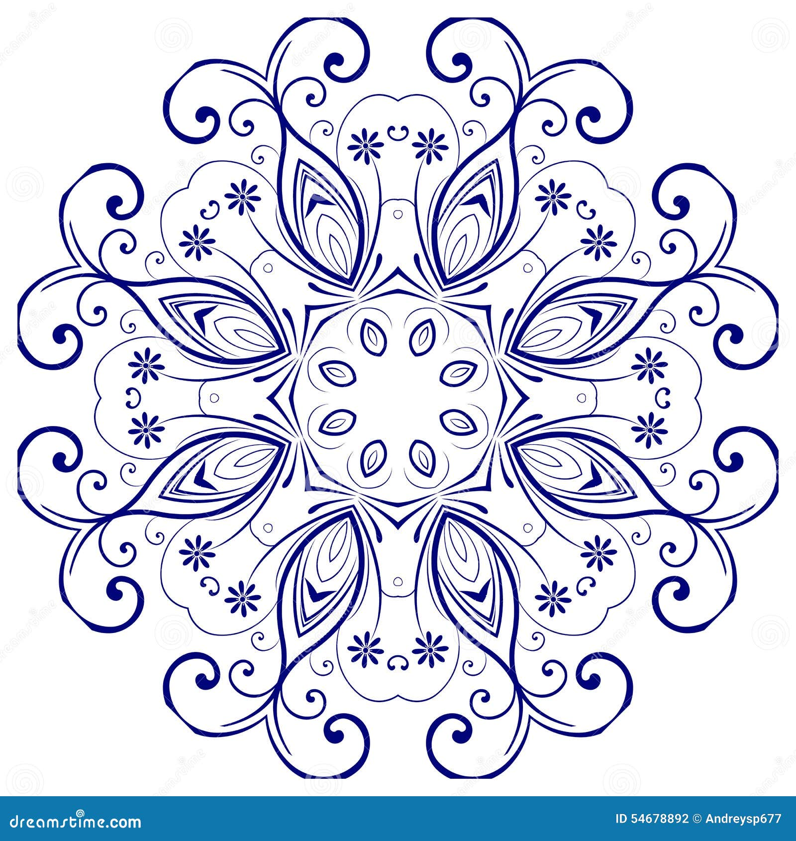 The Abstract Design of a Circular Pattern. Round Mandala. Stock Vector ...