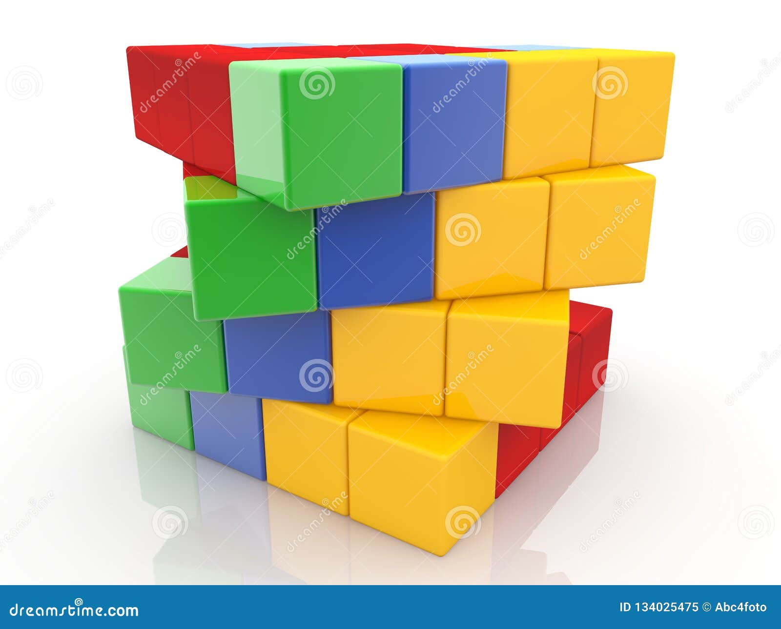 Abstract Design from Colored Toy Cubes Stock Illustration ...