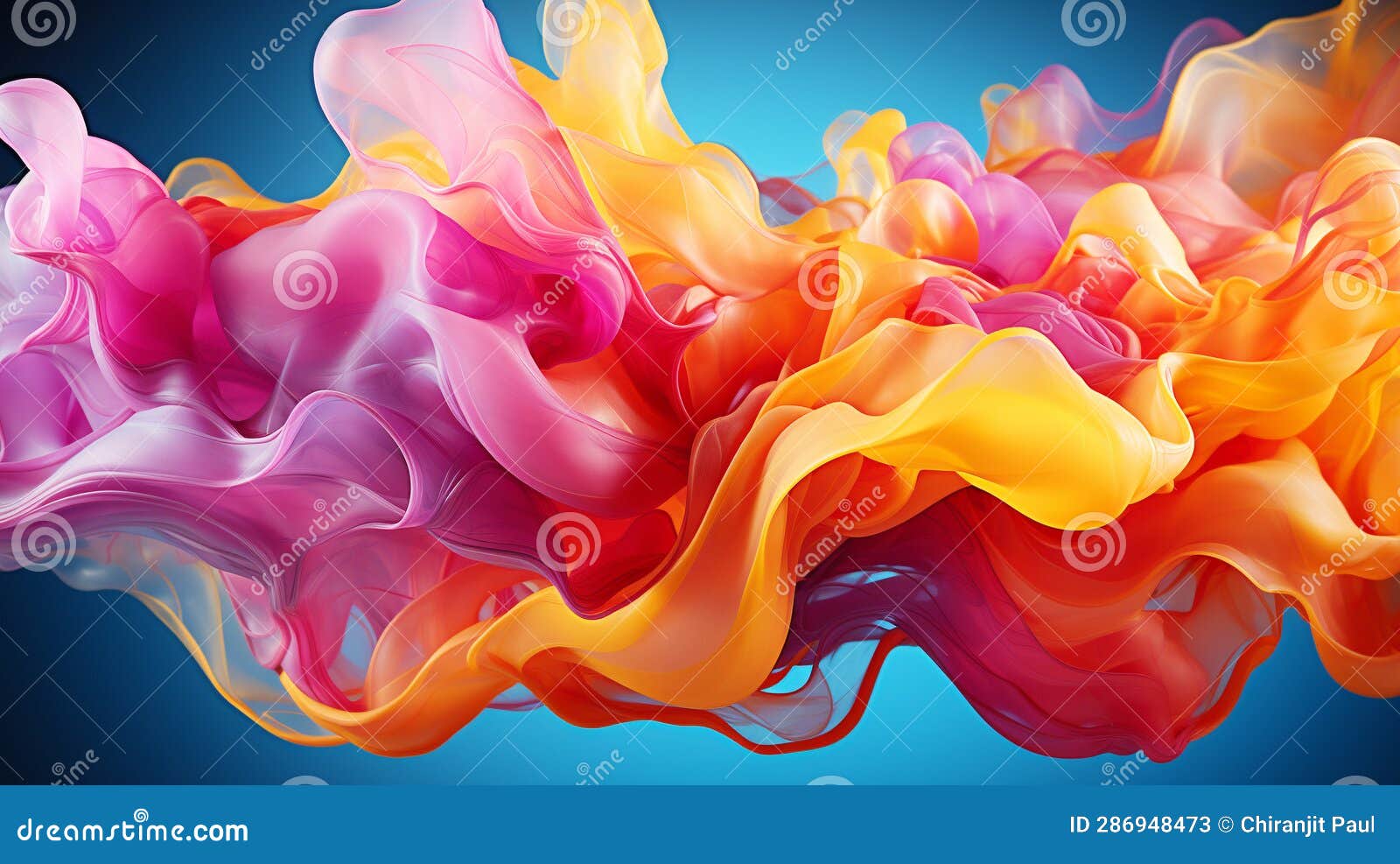 Abstract Design of Colorful Ink Waves Flowing Underwater Stock ...