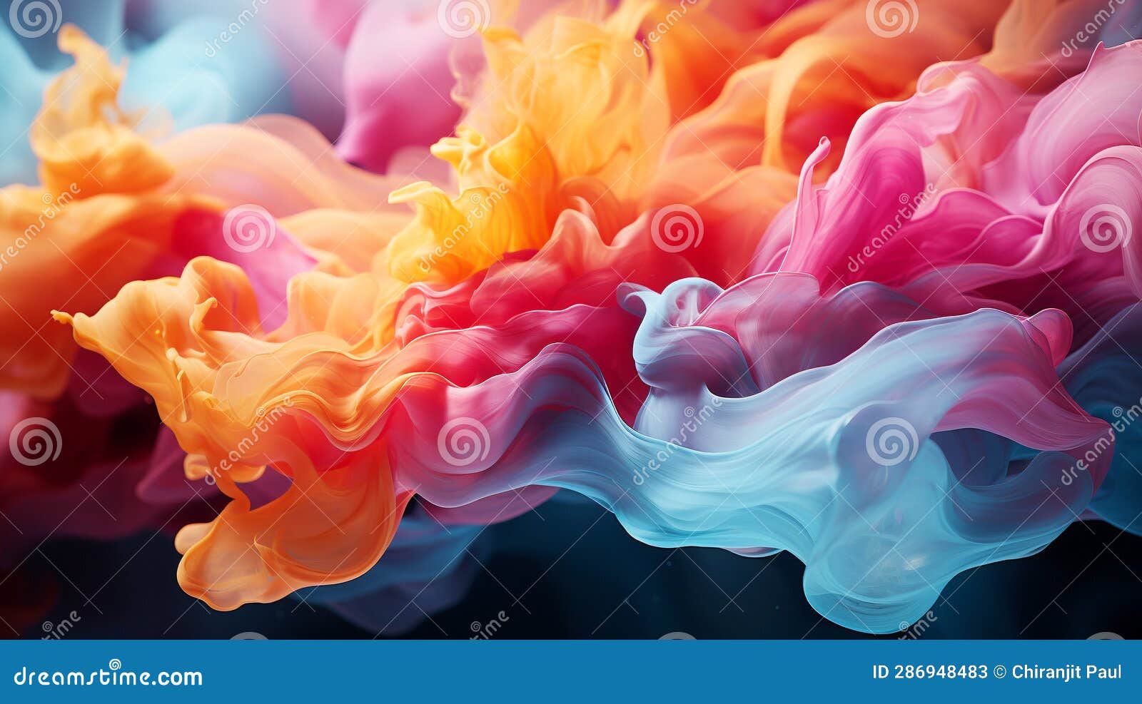 Abstract Design of Colorful Ink Waves Flowing Underwater Stock ...