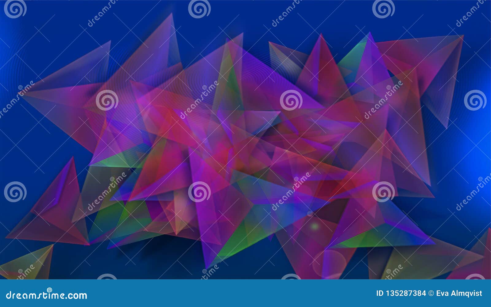 Abstract Colourful Background in Geometric Forms, with Blue in the ...