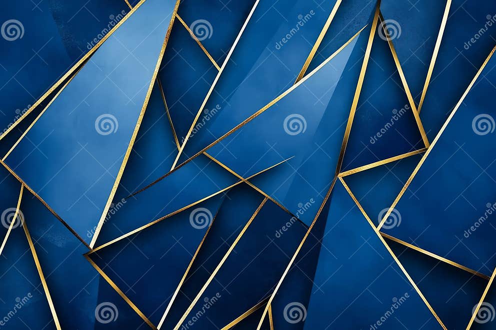 Abstract Design Composed of Overlapping Triangular Forms, with Golden ...