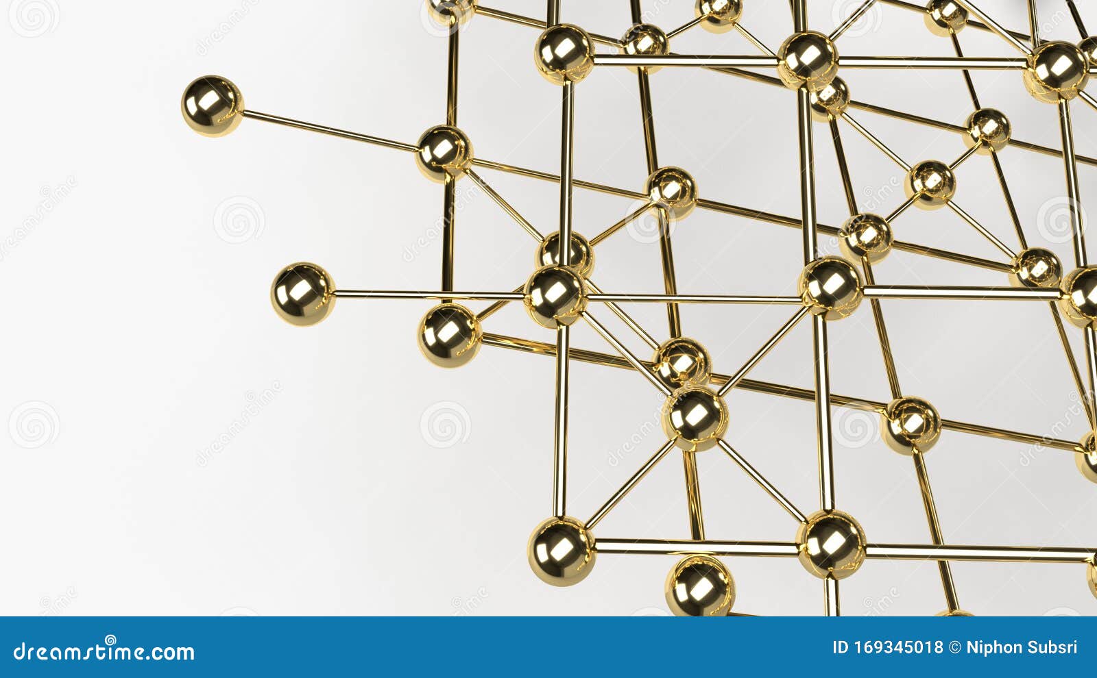 The Abstract Design Connection Design Gold Sphere Network Structure 3d ...