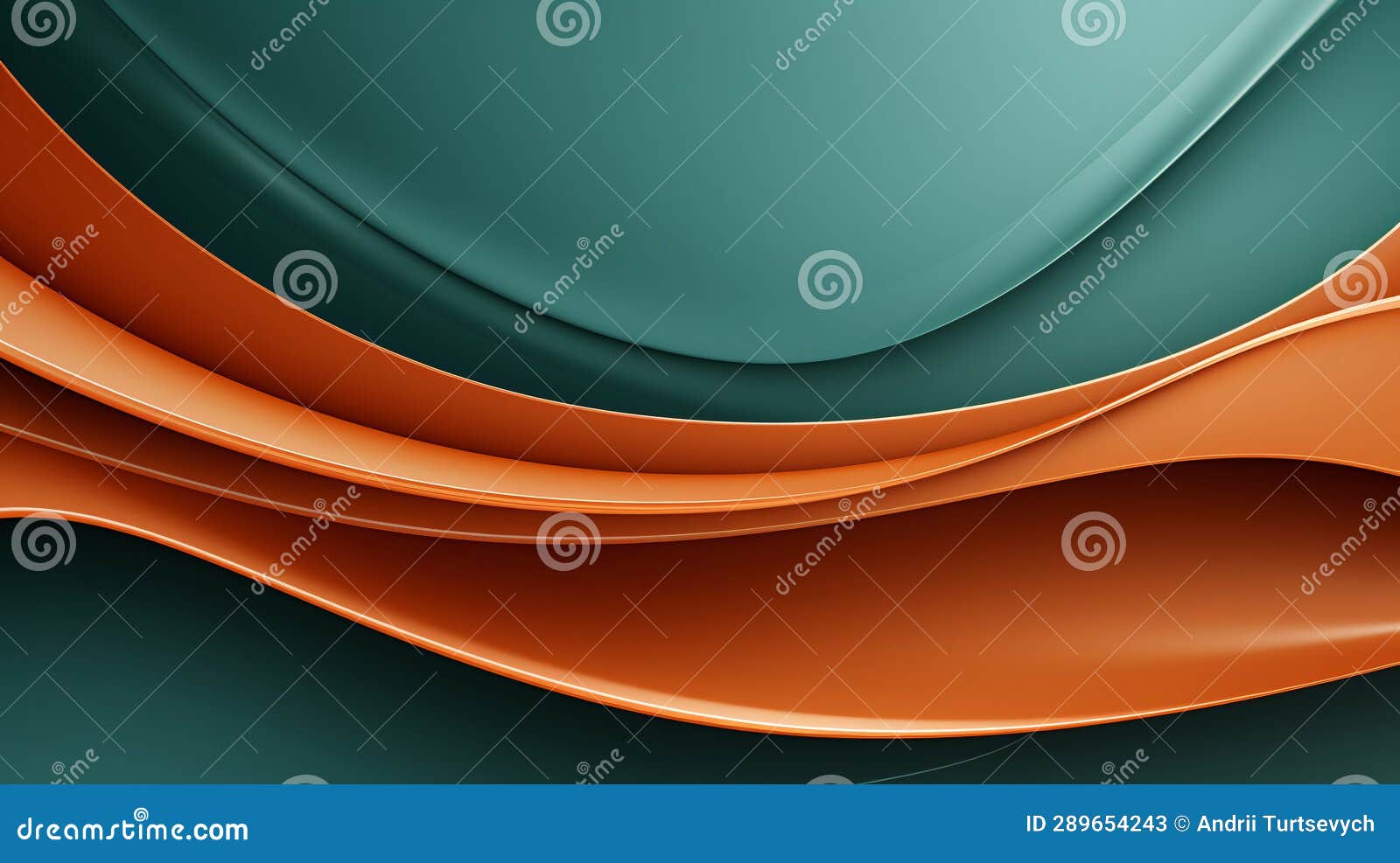 Abstract Design with Curved Lines in Orange and Teal Colors AI ...