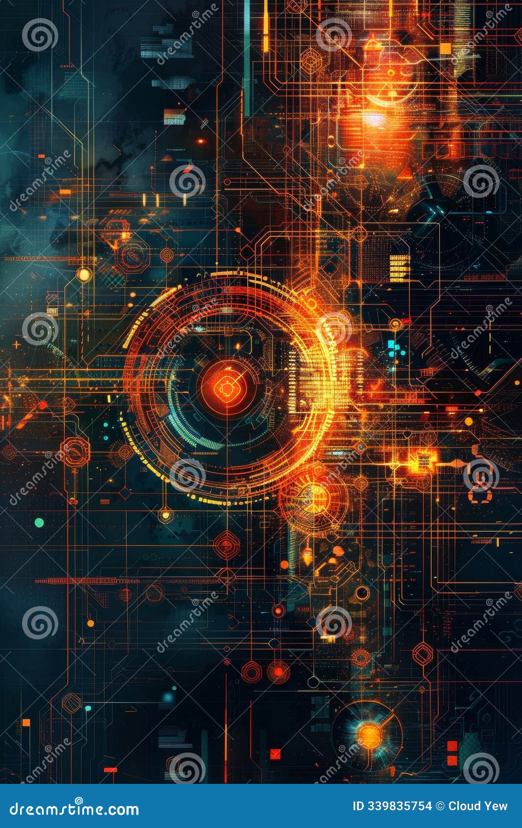 Abstract Design with Cyber Defense Concepts. Stock Illustration ...
