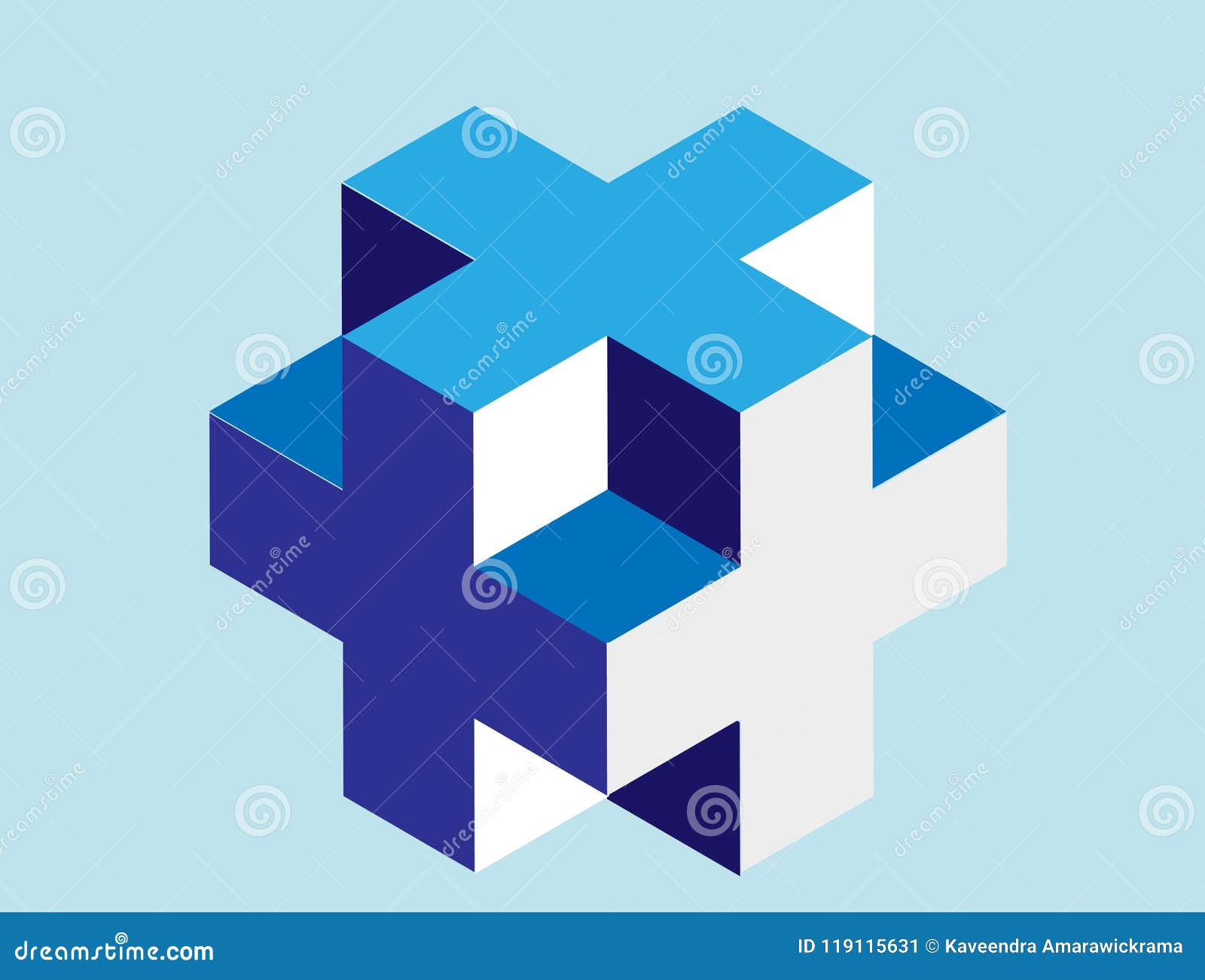 Abstract Design, 3D Cubical Shape Logo Stock Vector - Illustration of ...