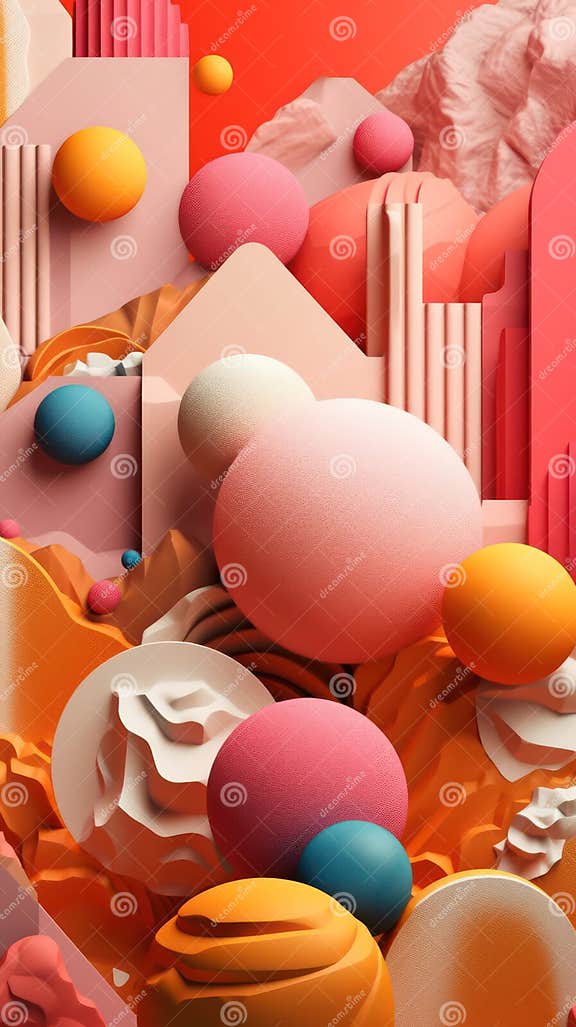 Abstract Design with Diverse Textures and Materials. Stock Illustration ...