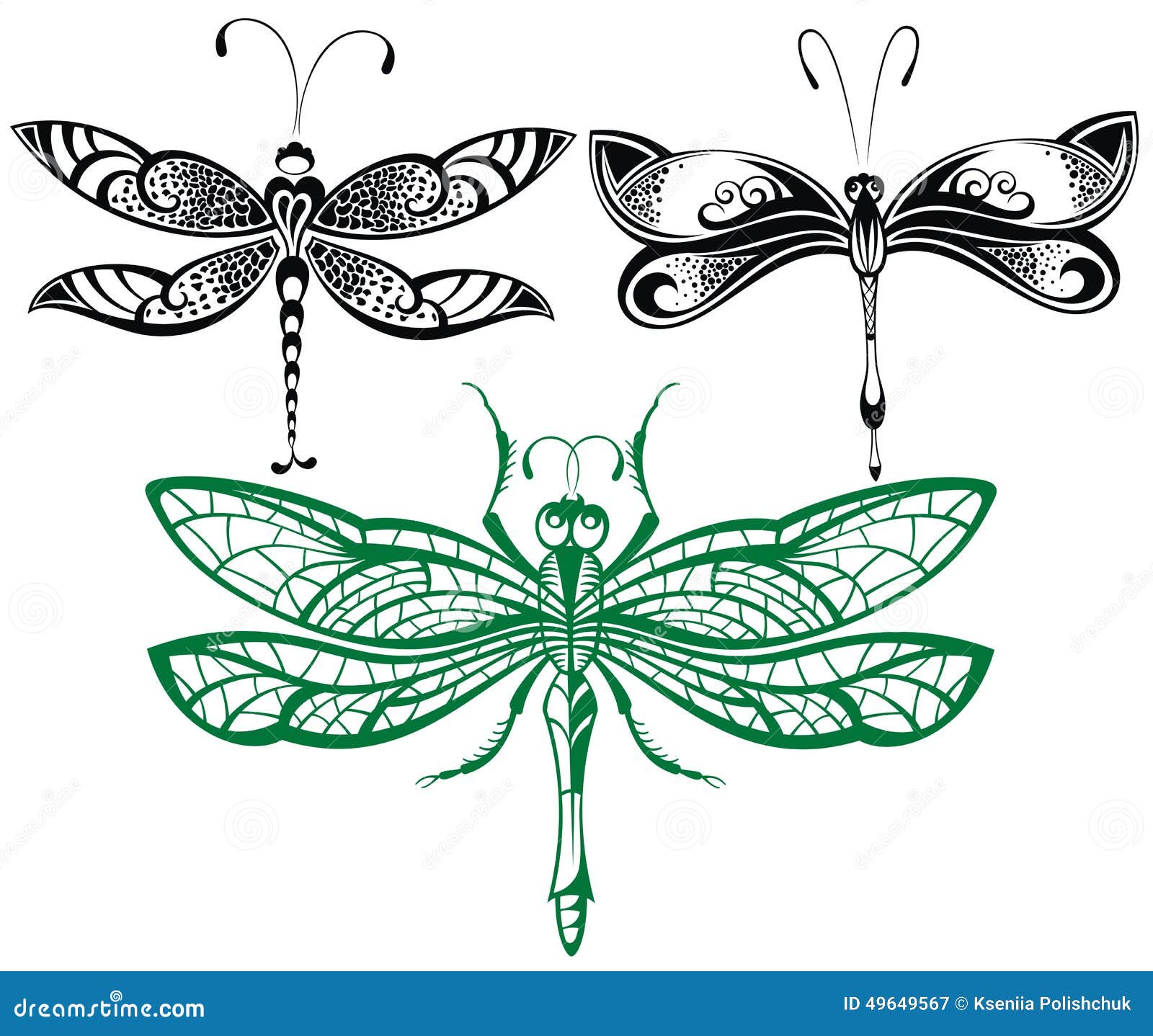 Abstract Design Dragonfly.Vector Collection Stock Vector - Illustration ...
