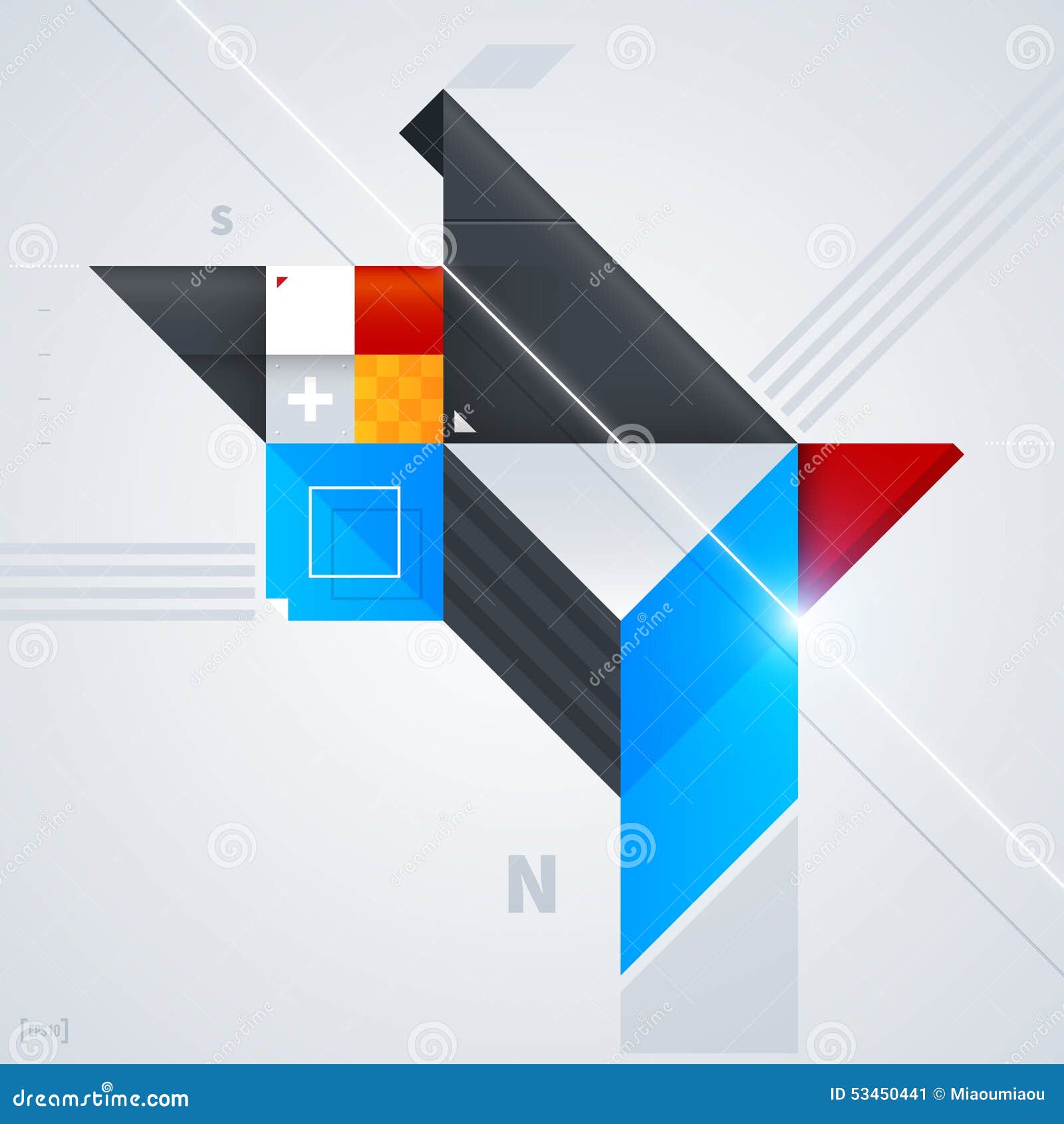 Abstract Design Element with Glossy Geometric Shapes. Stock Vector ...