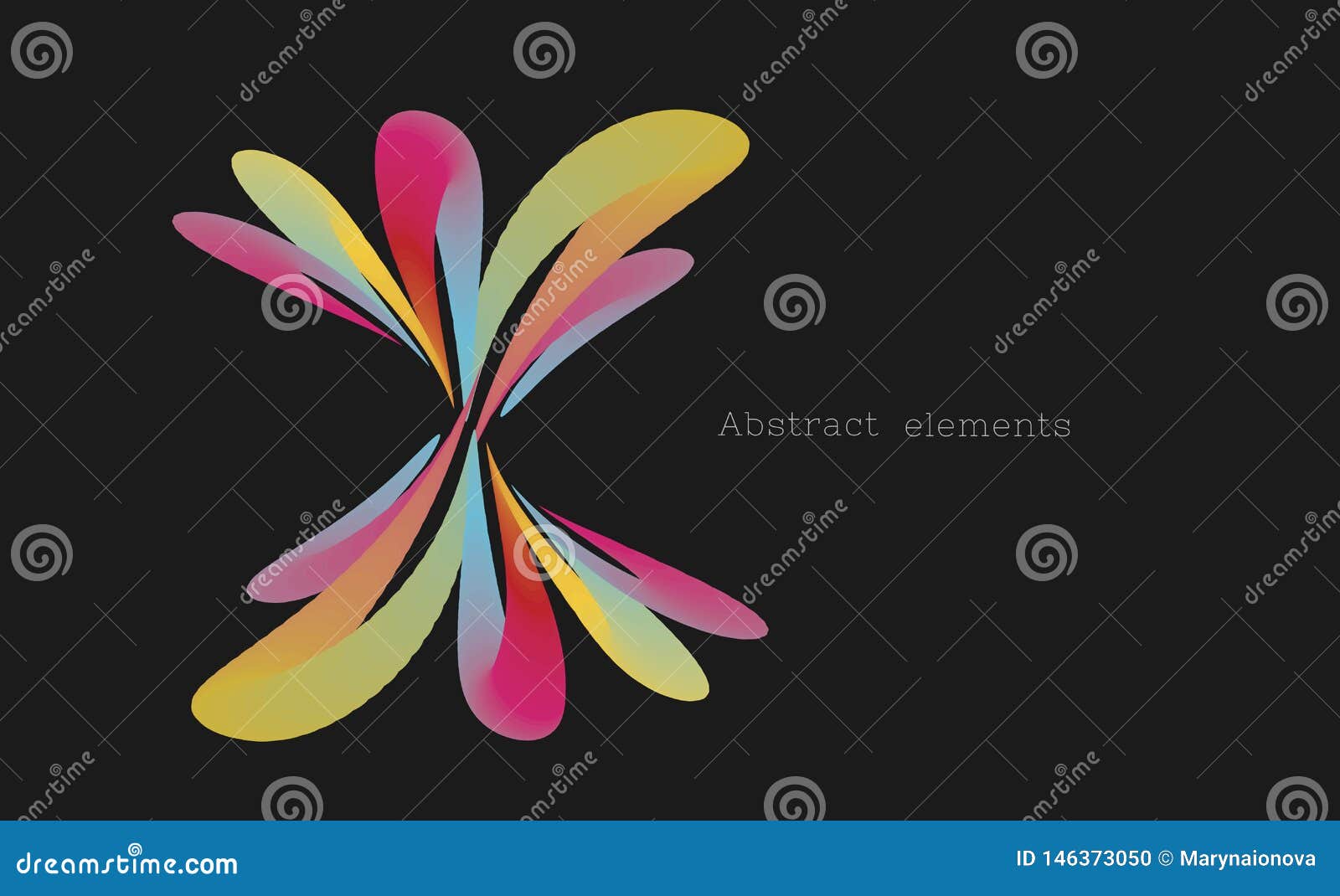 Abstract Design Element in Shape of Wavy Flower Stock Vector ...