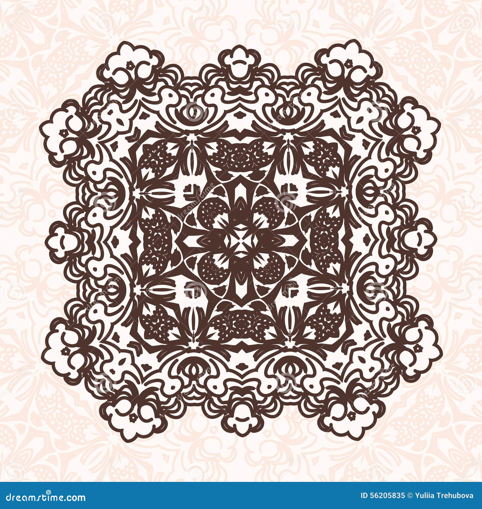 Abstract Design Element. Square Mandala in Vector Stock Vector ...