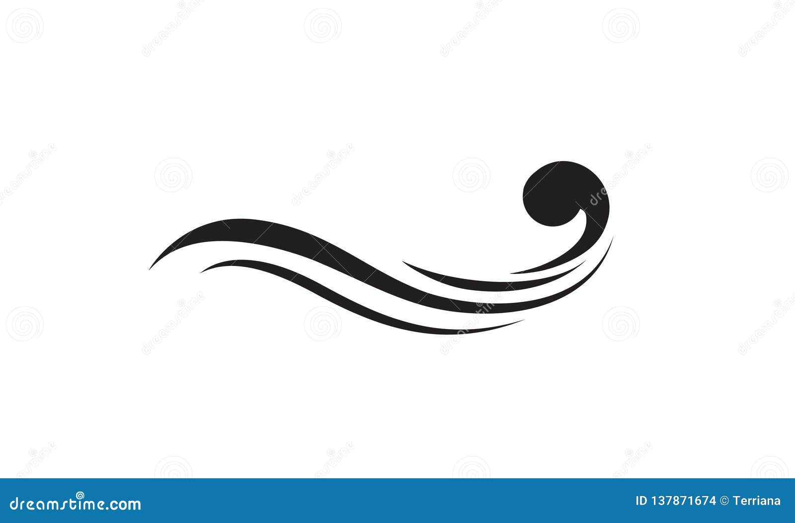 Abstract Design Element. Wavy Logo Stock Illustration - Illustration of ...