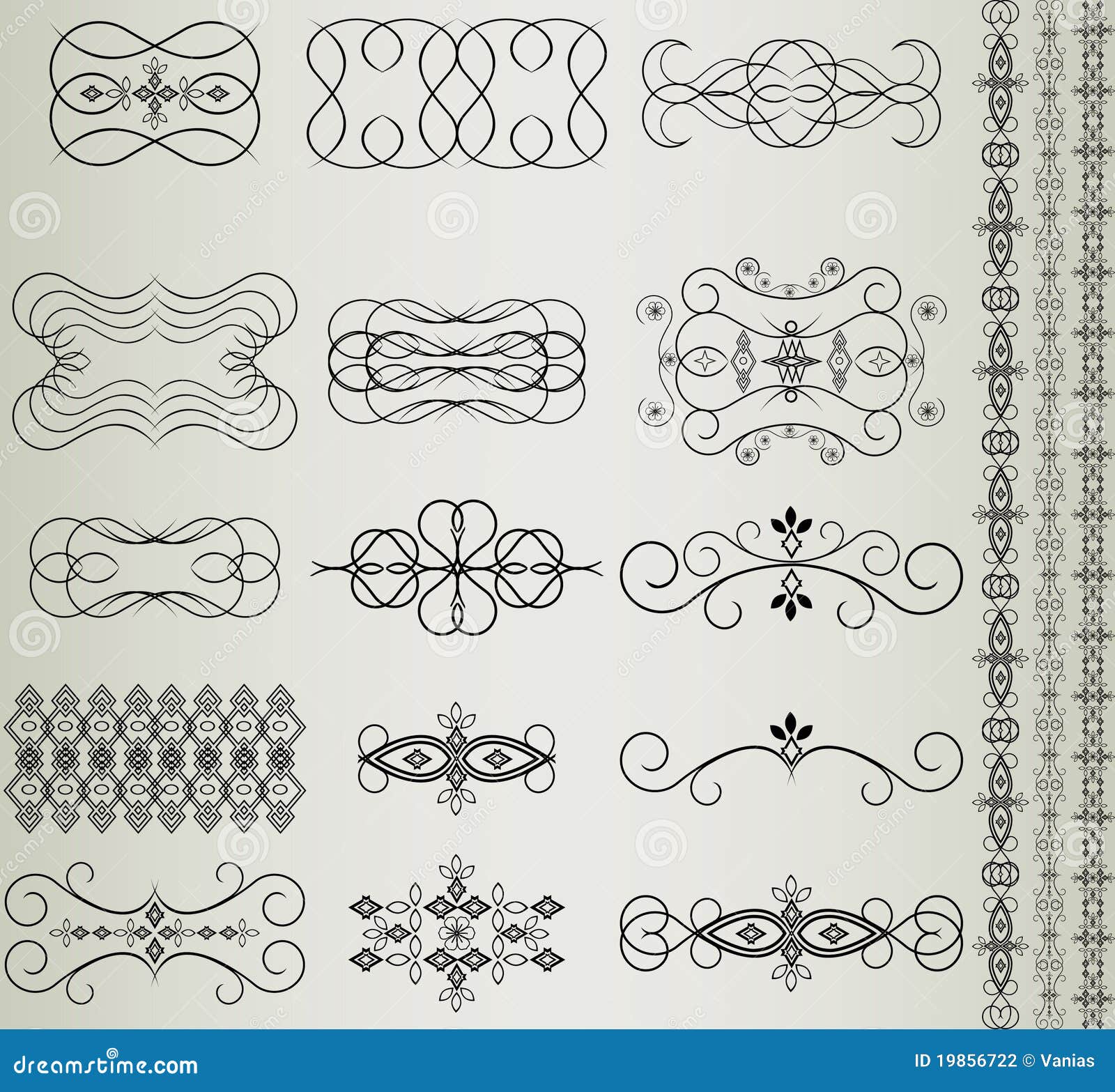 Abstract Design Elements ,borders Set Stock Vector - Illustration of ...