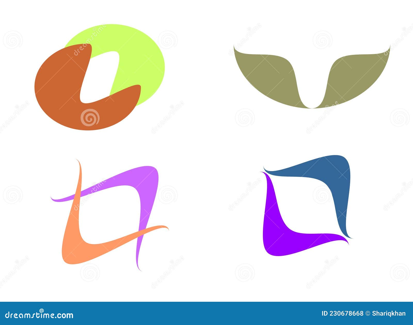 Abstract Design Elements for Logo Having Random Geometry Stock Vector ...