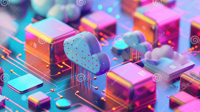 Abstract Design Elements Serving To Complement a Cloud Database Concept ...