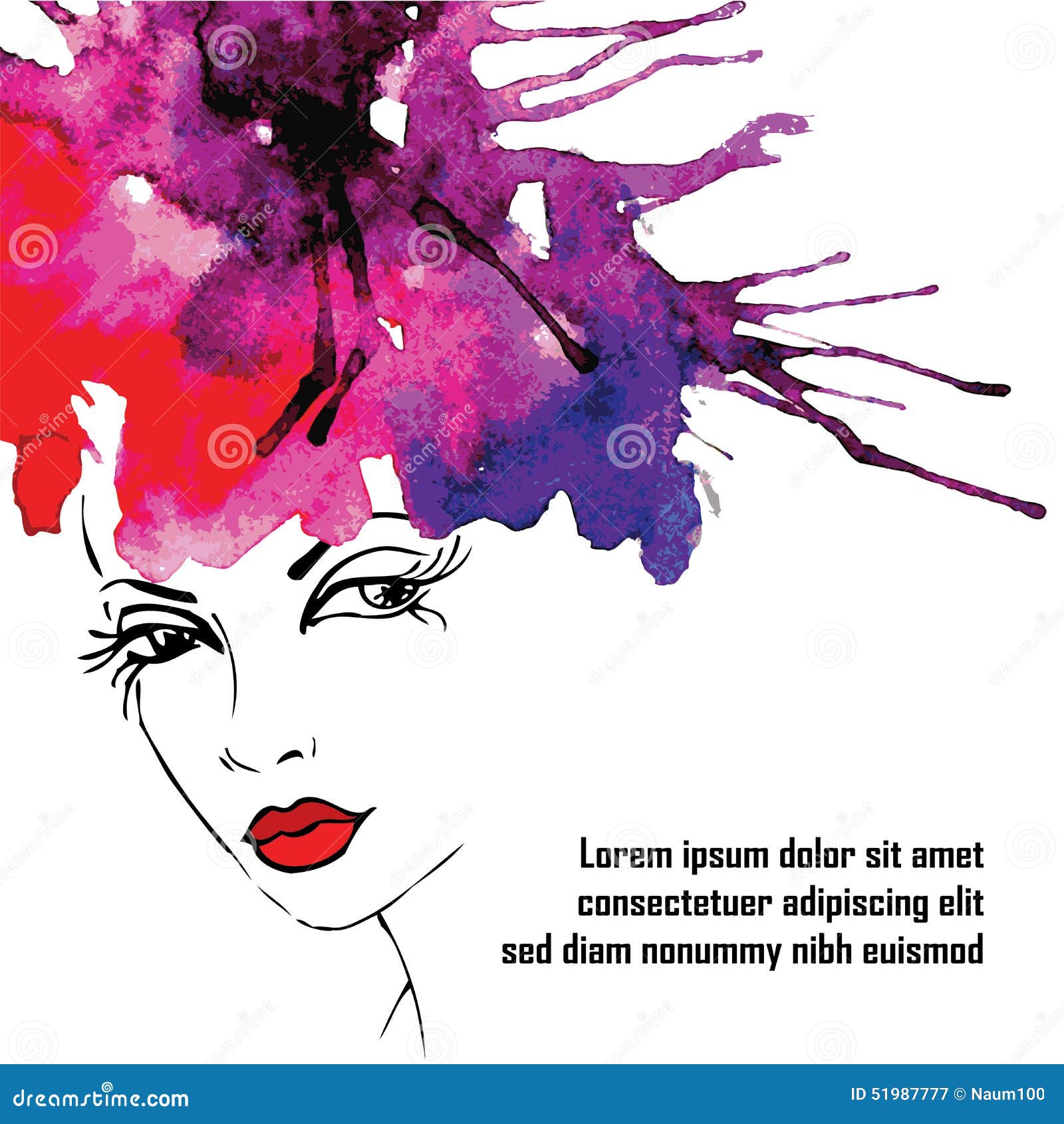 Abstract Design Elements with Woman Face Stock Vector - Illustration of ...