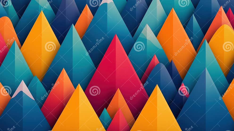 Abstract Design Features Modern Pyramid Shapes with Vibrant Textures ...