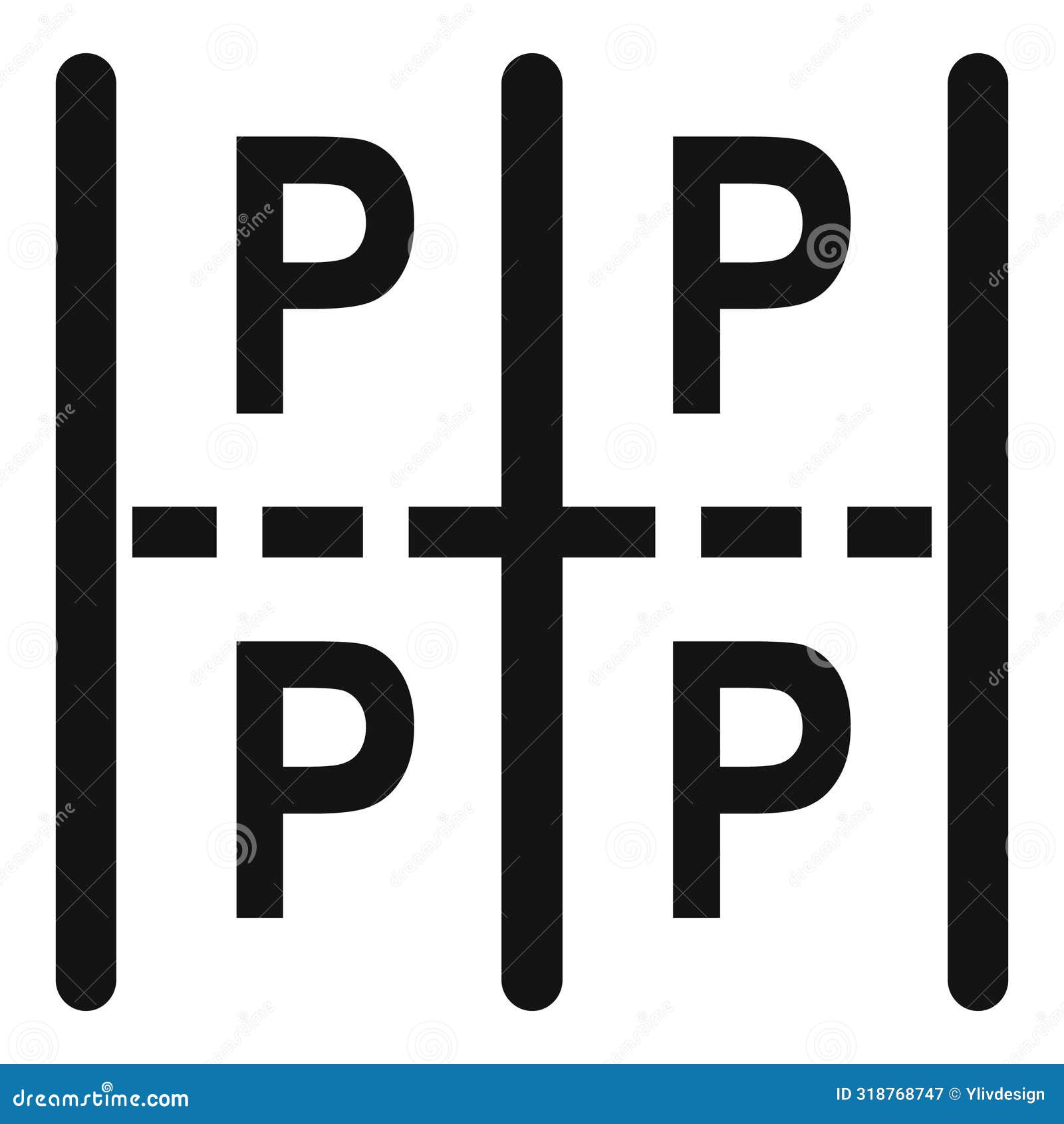 Optical Illusion of Overlapping P Letters in Black and White Stock ...