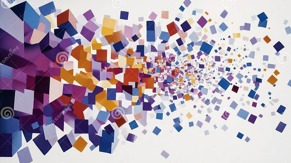 Abstract Design Featuring Colorful Squares Flowing in a Dynamic Pattern ...