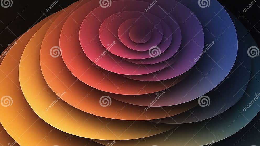 Abstract Design Featuring Concentric Circles in Gradient Colors ...
