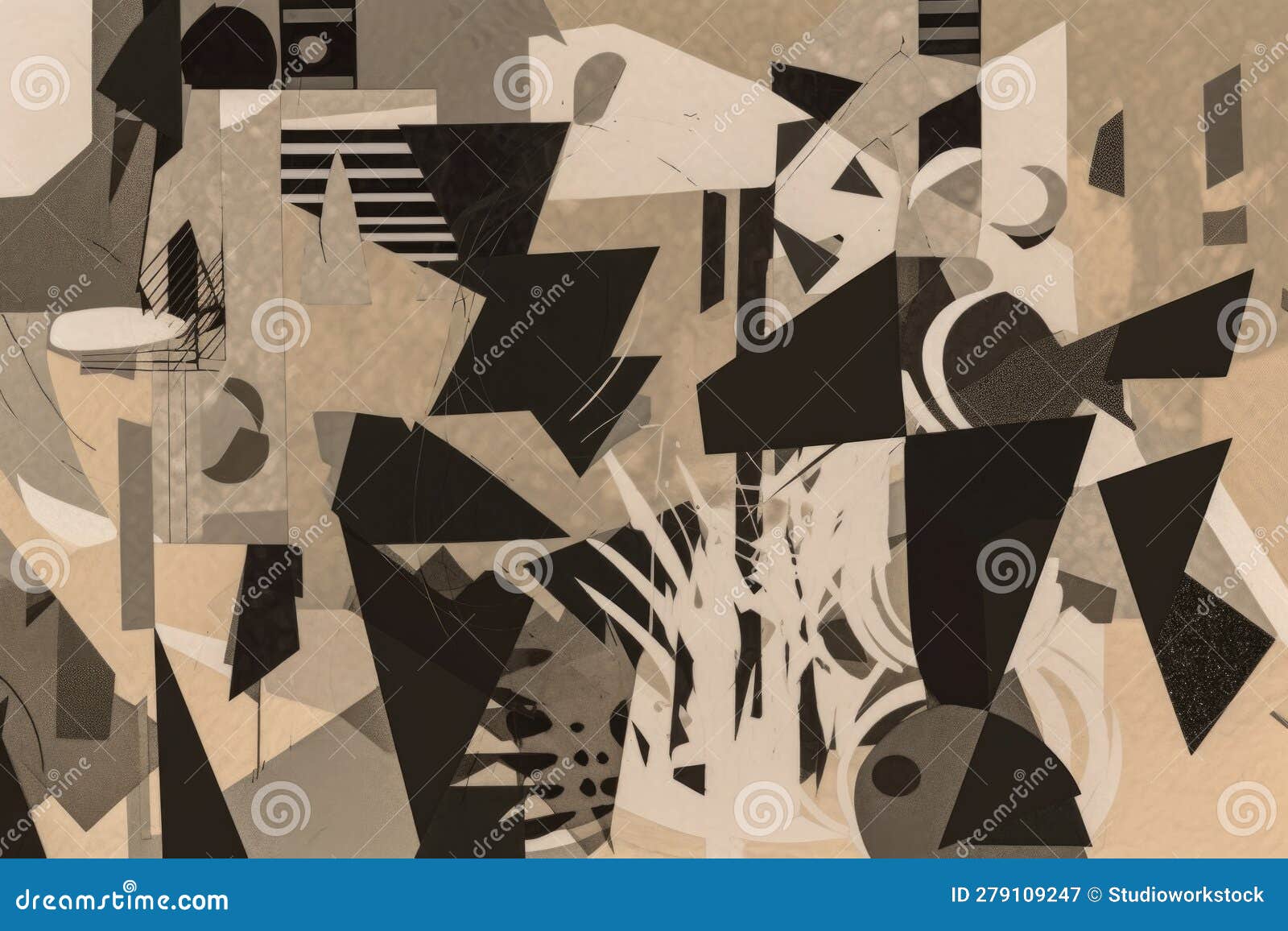 Abstract Design, Featuring Deconstructed and Fragmented Shapes, Against ...