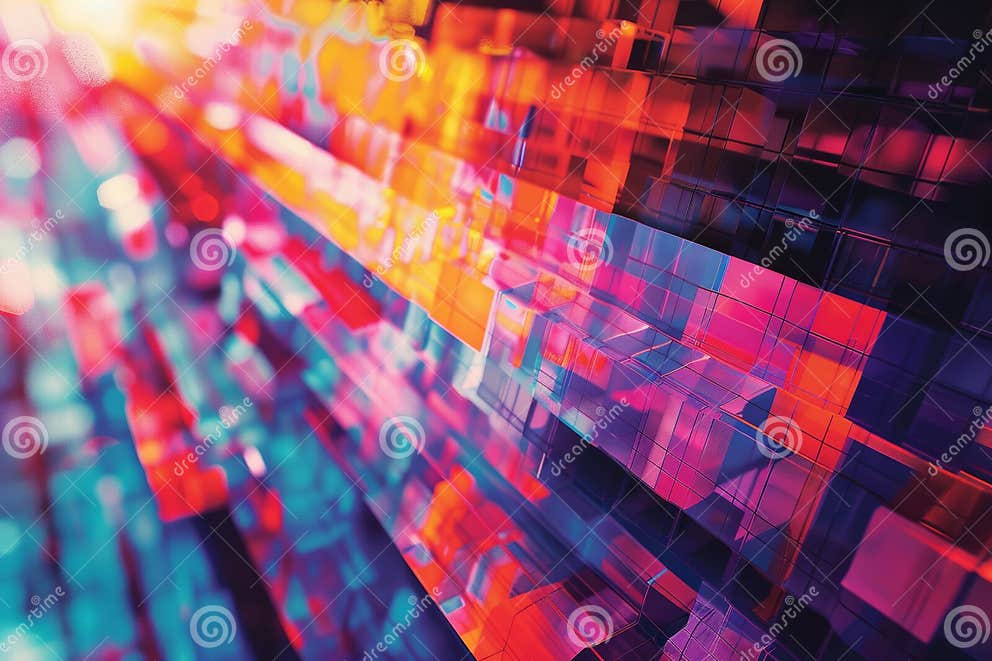 Abstract Design Featuring Digital Protection Patterns. Stock ...