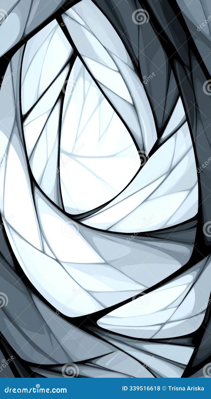 Abstract Design Featuring Interwoven Shapes in Shades of Blue and White ...