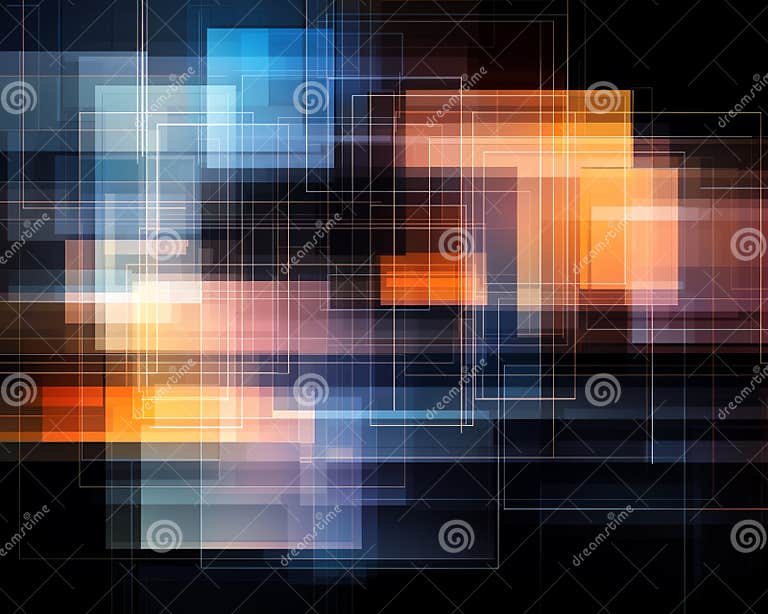 Abstract Design Featuring Overlapping Blocks of Light in Vibrant Colors ...