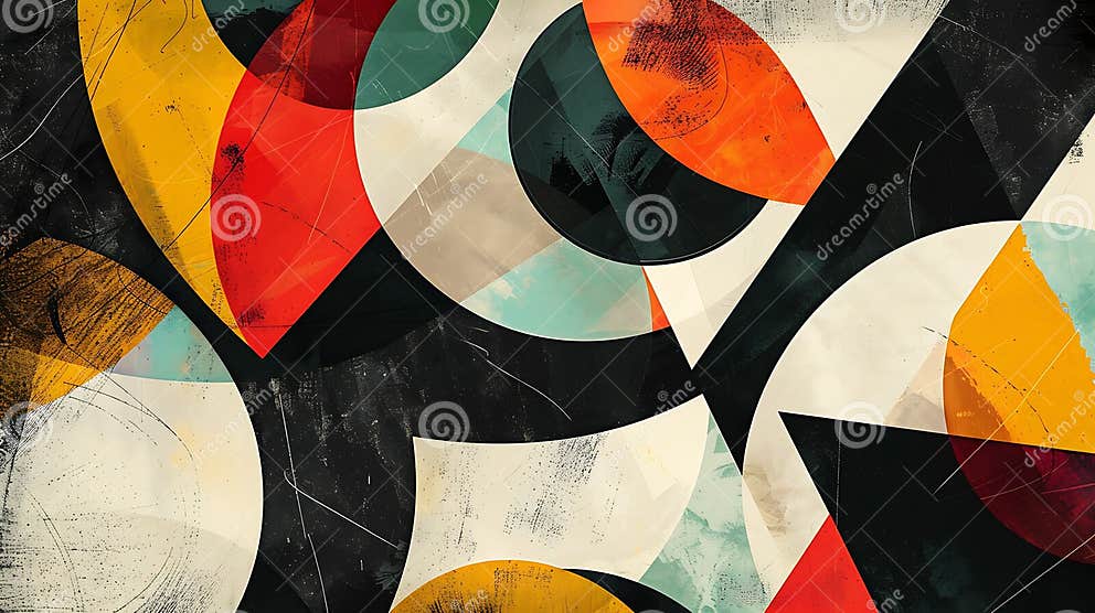 Abstract Design Featuring Overlapping Circular and Triangular Forms ...