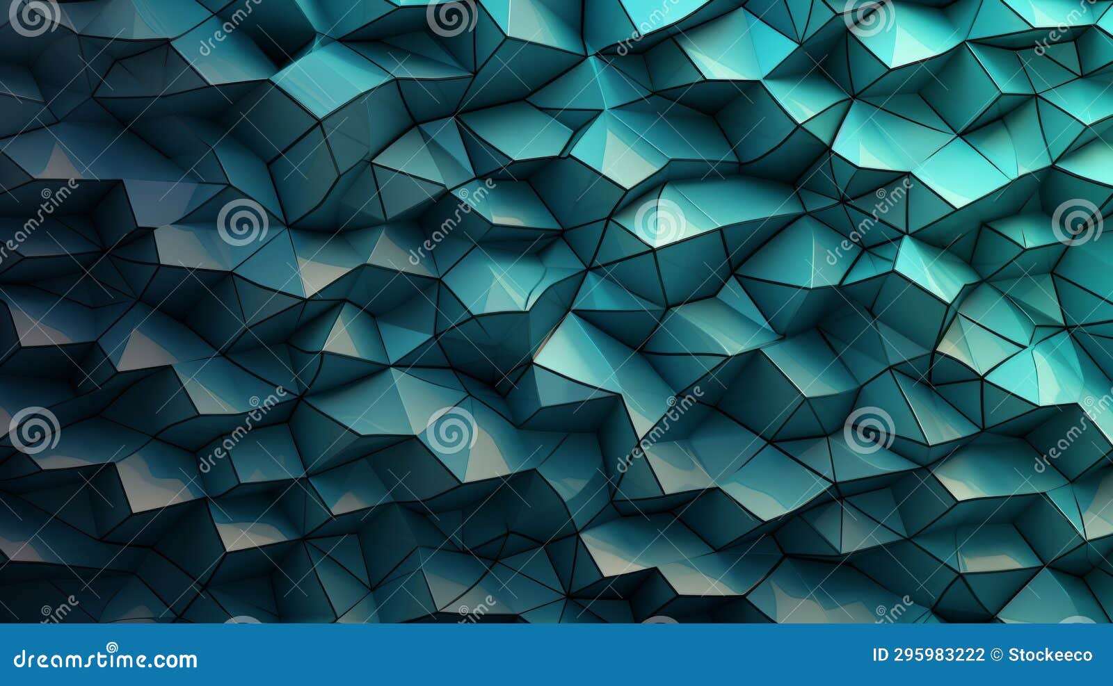 Abstract Turquoise Background Wallpaper with Sculptural Geometry Stock ...