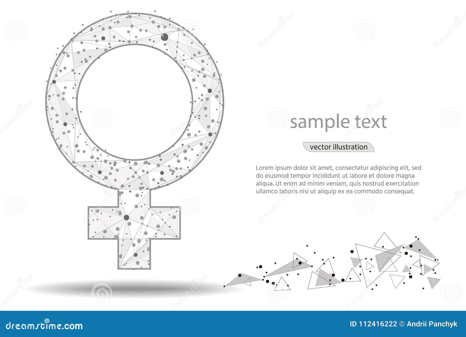 Abstract Design of Female Symbol. Isolated from Low Poly Wireframe on ...