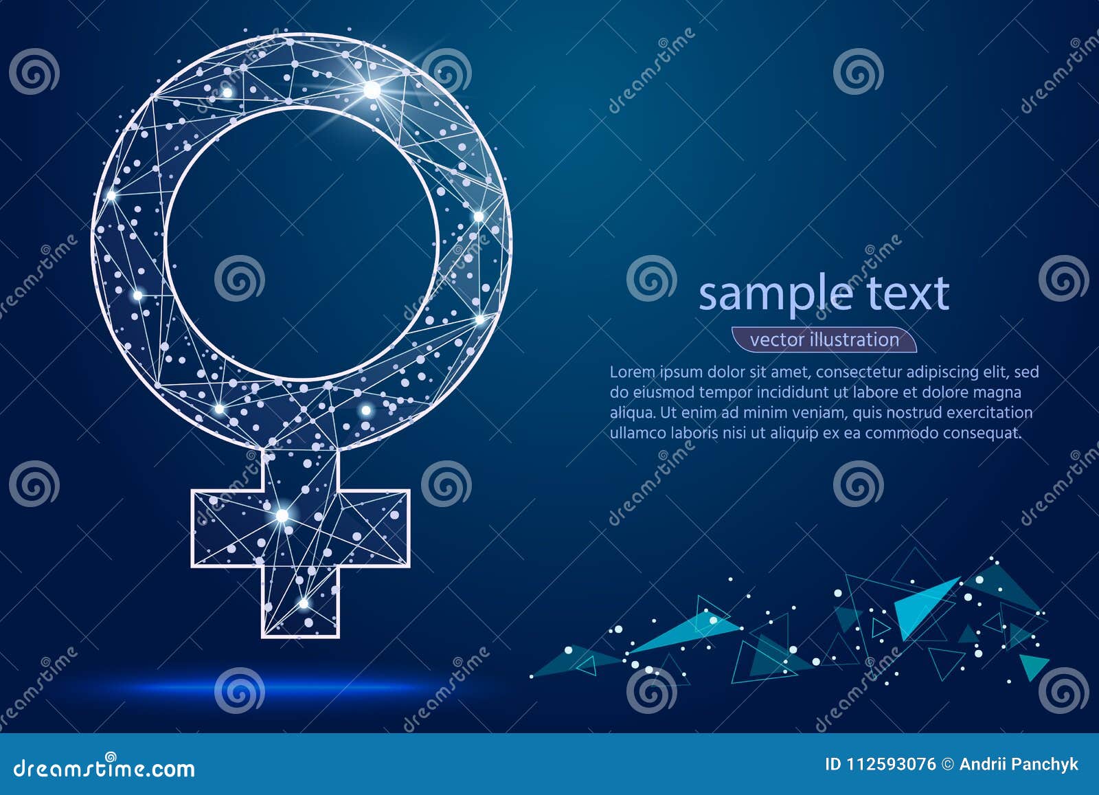 Abstract Design of Female Symbol. Isolated from Low Poly Wireframe on ...