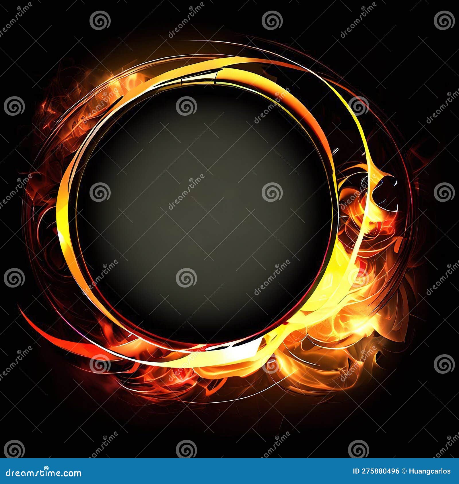 Abstract Design Flame,round Frame with Text for Banner, Flyer, Poster, Advertisement with ...