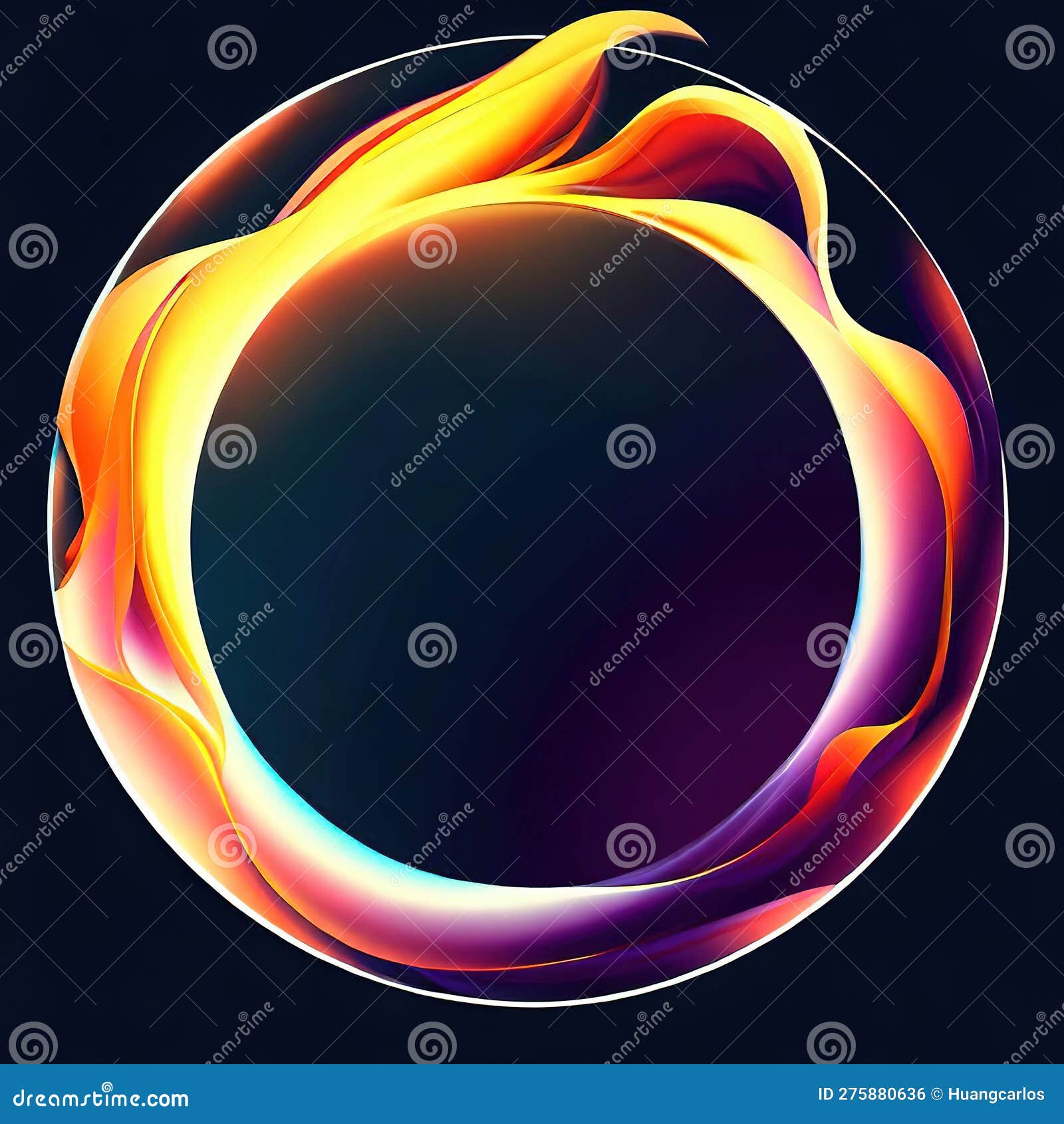 Abstract Design Flame,round Frame with Text for Banner, Flyer, Poster, Advertisement with ...