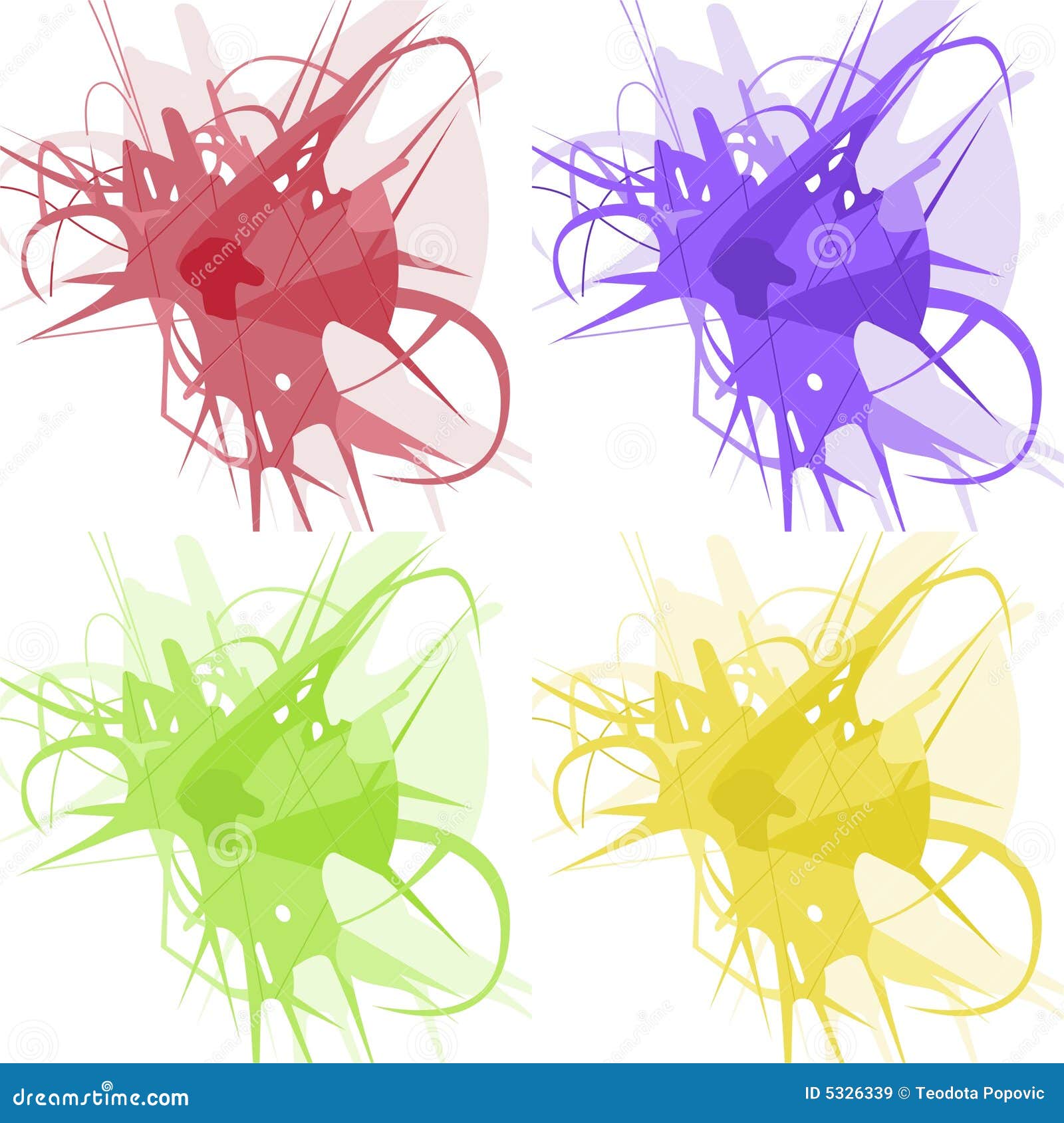 Abstract Design in Four Colors Stock Vector - Illustration of blot ...