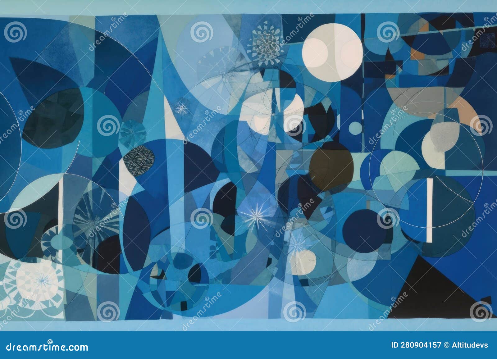 Abstract Design, with Fragmented Circles and Triangles in Different ...