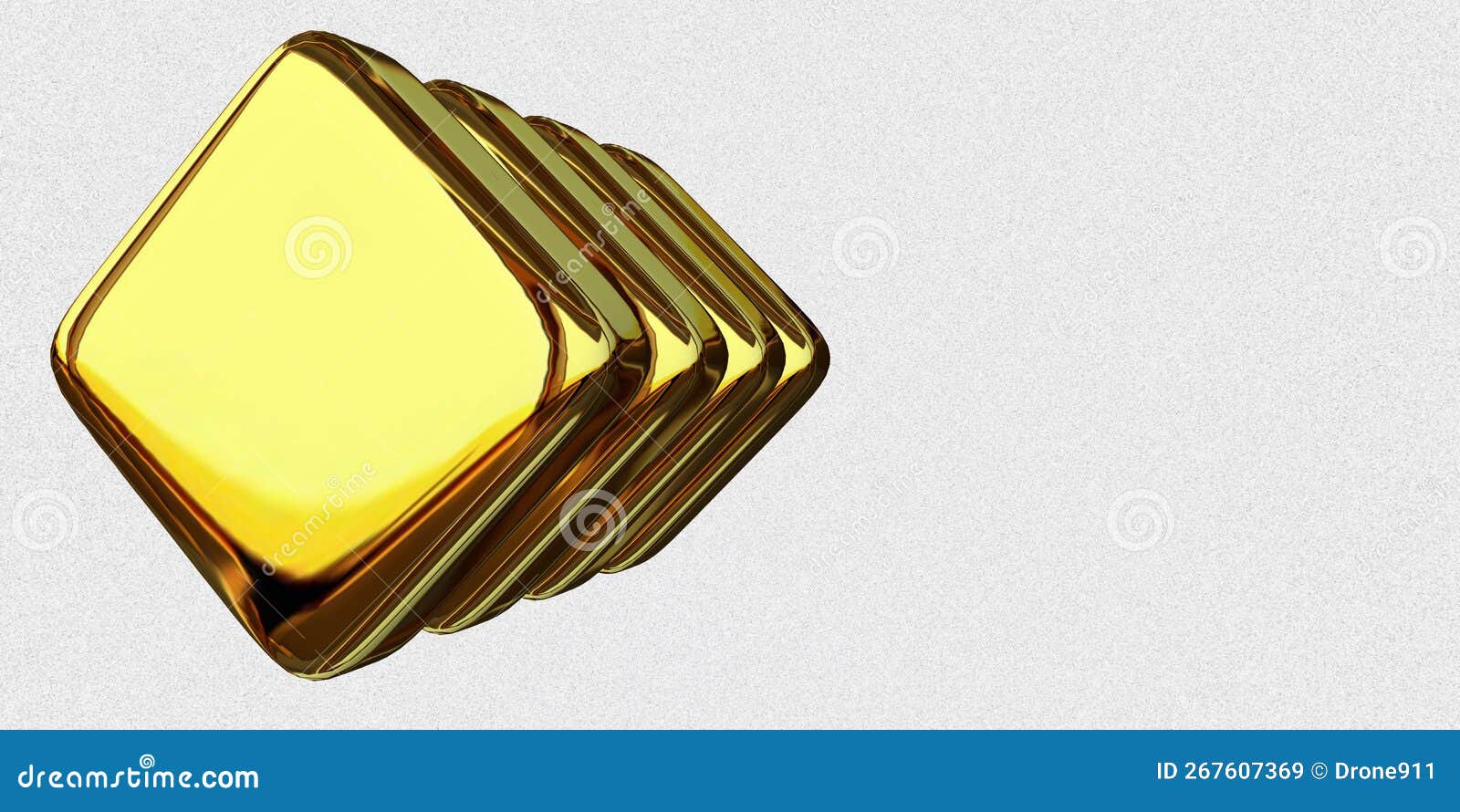 Abstract Design, Geometric Shapes, Background, Golden Plates. 3D Render ...