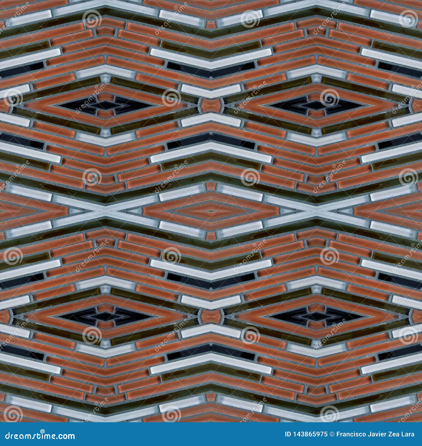 Abstract Design with Glass Blocks in White, Orange and Blue Colors ...