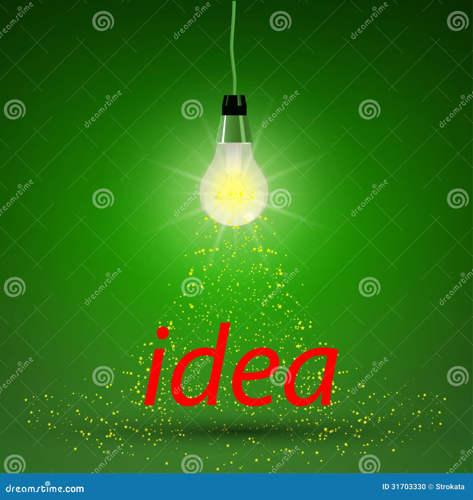 Abstract Design of Glowing Light Bulb with Sparkle Stock Vector ...