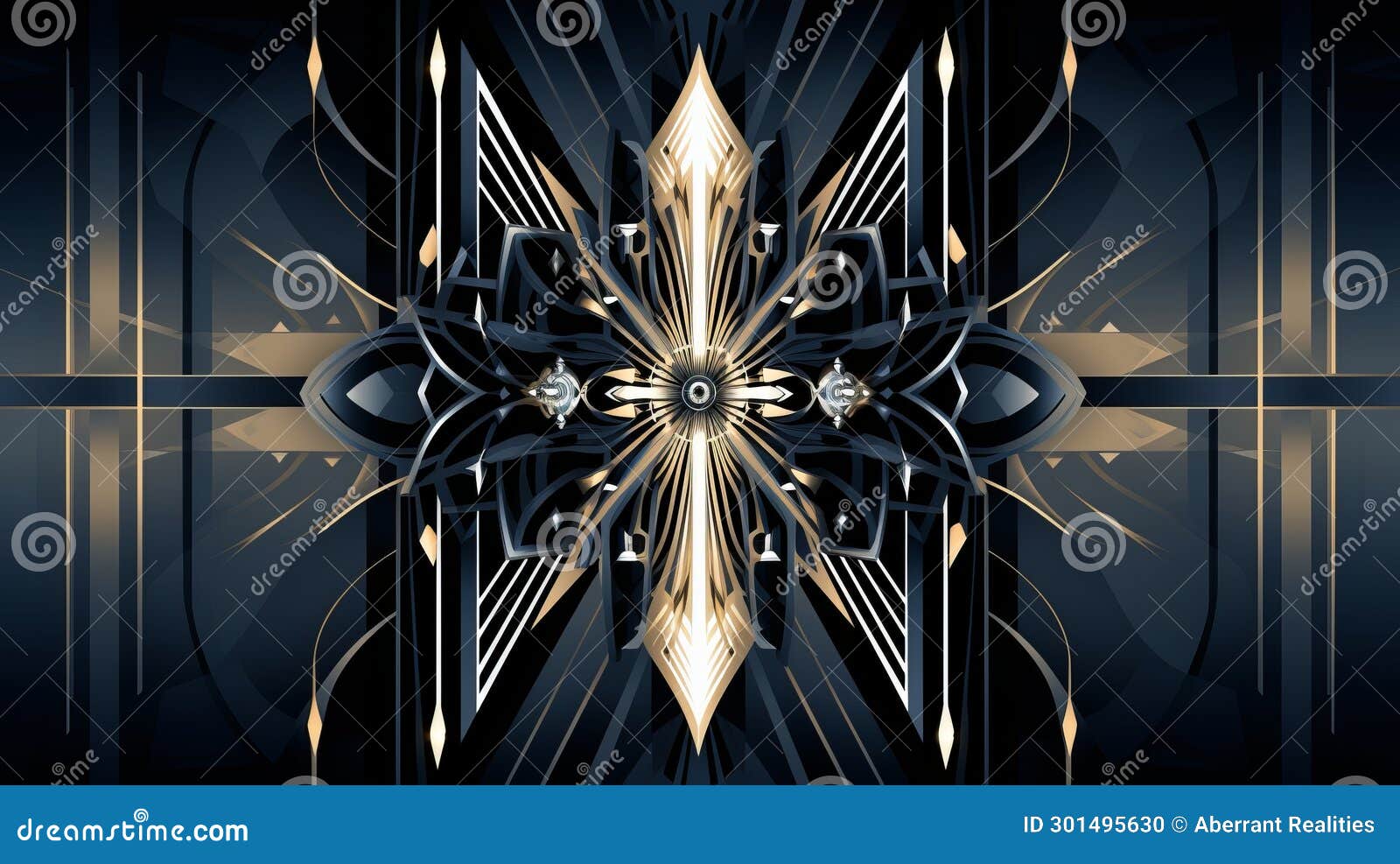 Abstract Design with Gold and Black Lines on a Black Background Stock ...