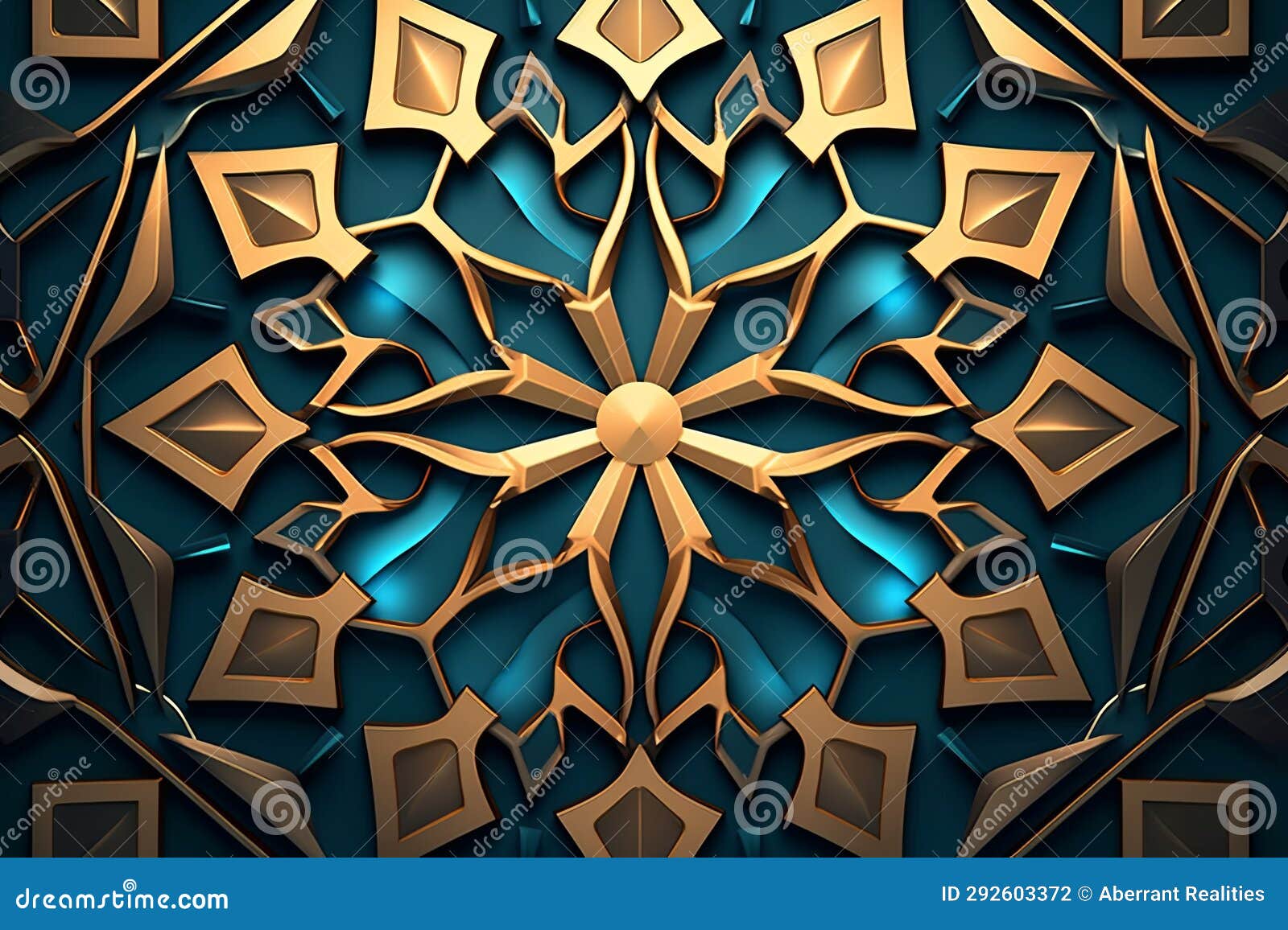 An Abstract Design with Gold and Blue Colors Stock Illustration ...
