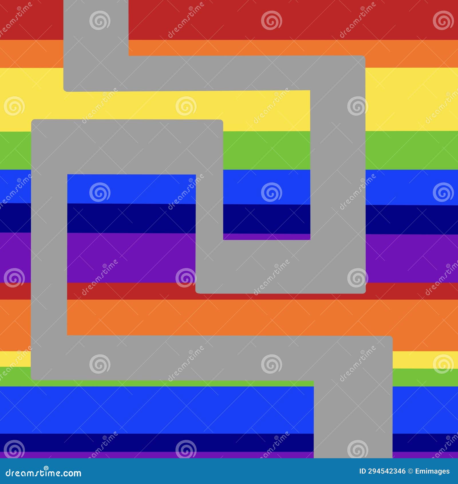 Gray Path on Rainbow Striped Background Stock Illustration ...