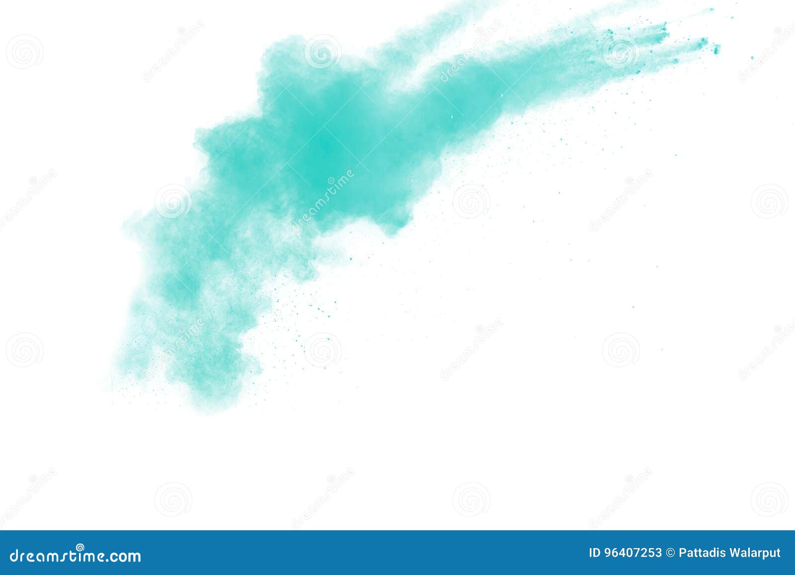 Abstract Design of Green Powder Cloud Against White Background Stock ...