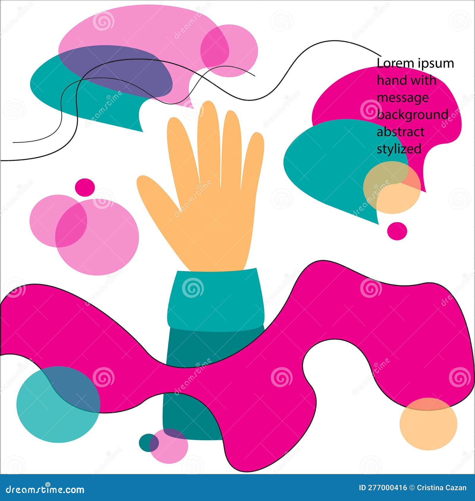 Abstract Design with Hand and Clouds Messages Stock Illustration ...