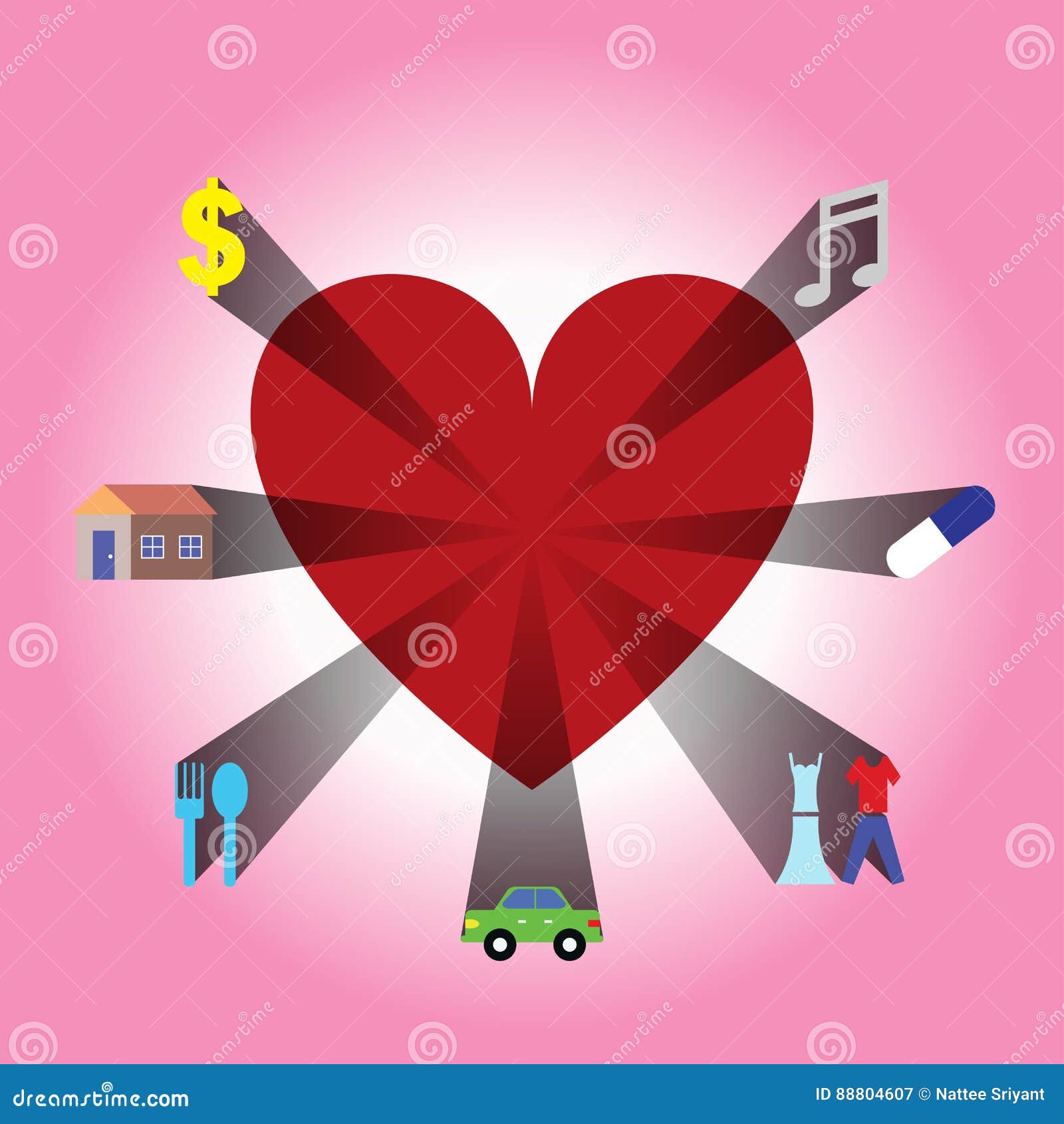 Abstract Design Human`s Needs Stock Illustration - Illustration of flat ...